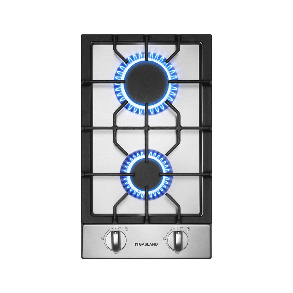 GASLAND Chef 2 Burner Gas Cooktop 12 Inch 11,500 BTU Stainless Steel NG ...